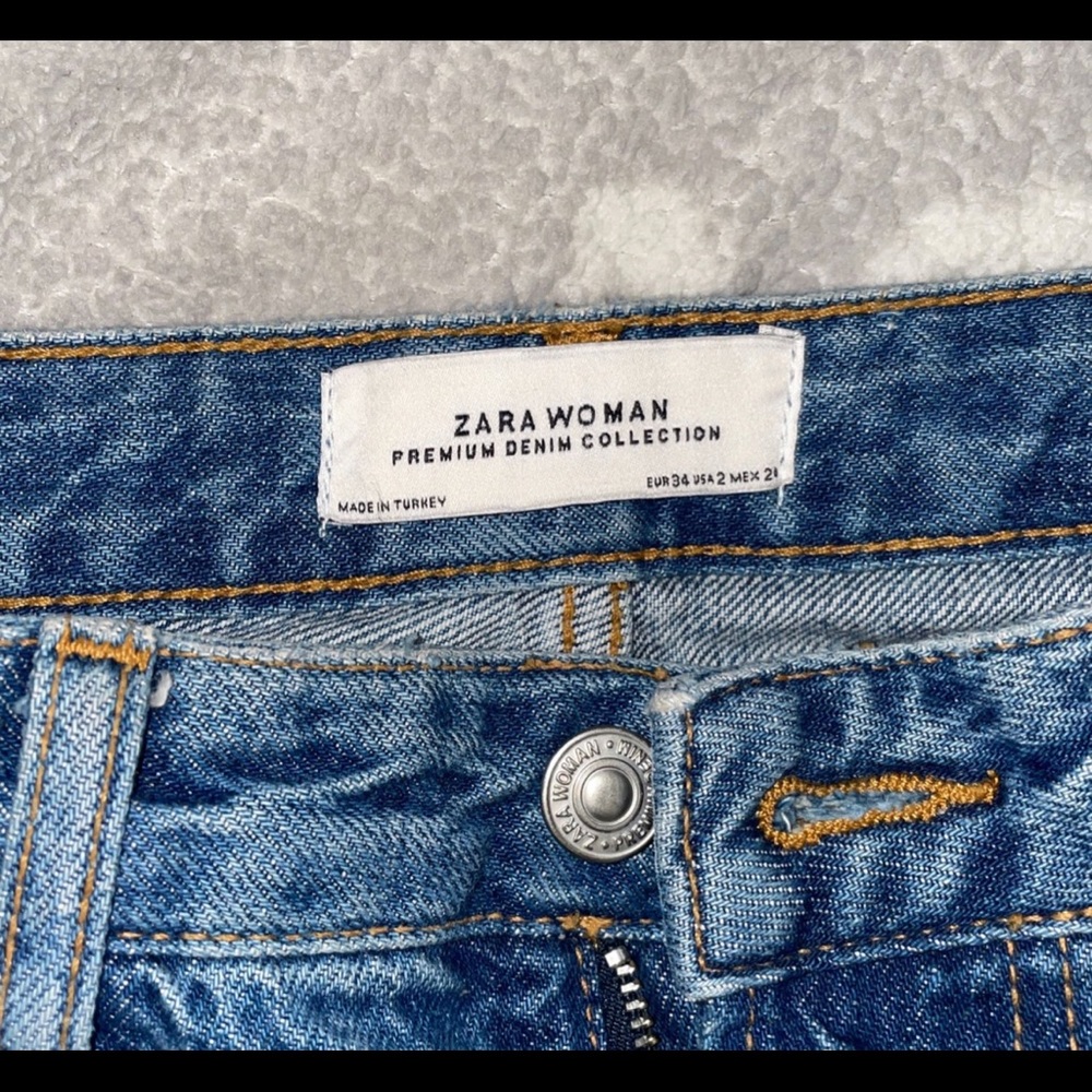 Zara Premium Denim Collection Fold Up Straight Jeans … - Gem